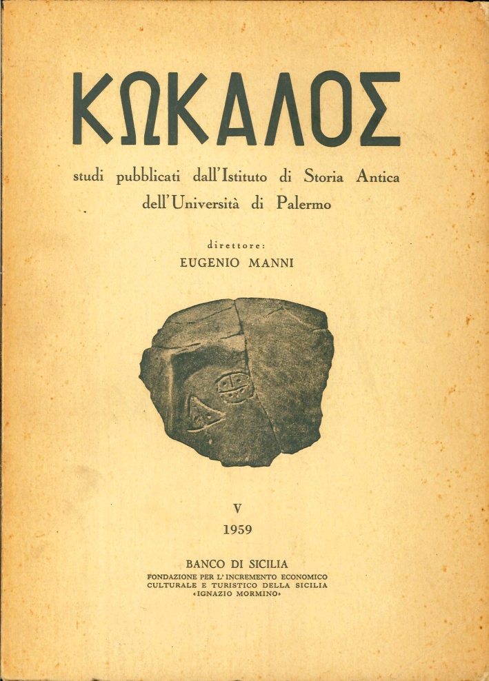 Manni Eugenio - Kokalos. Studi Pubblicati dall'Istituto di Storia ...